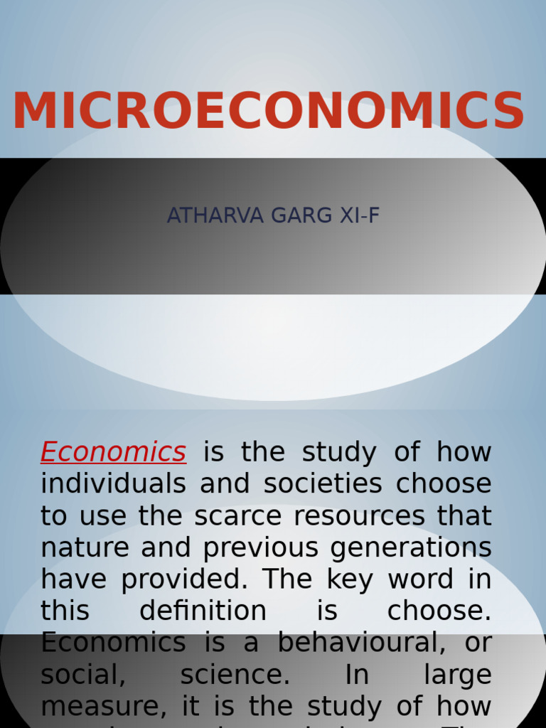 Microeconomics PPT Chapter 1 | PDF