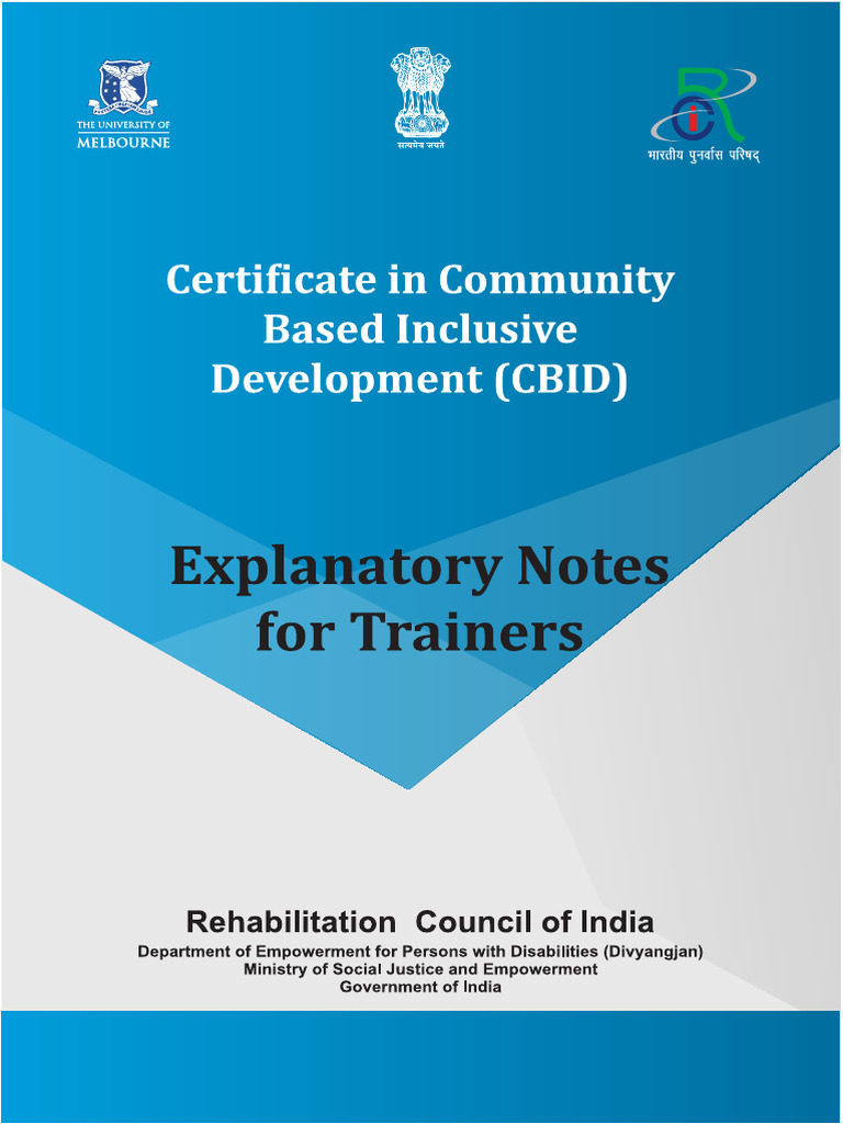 Certificate in Community Based Inclusive Development | PDF | Disability ...