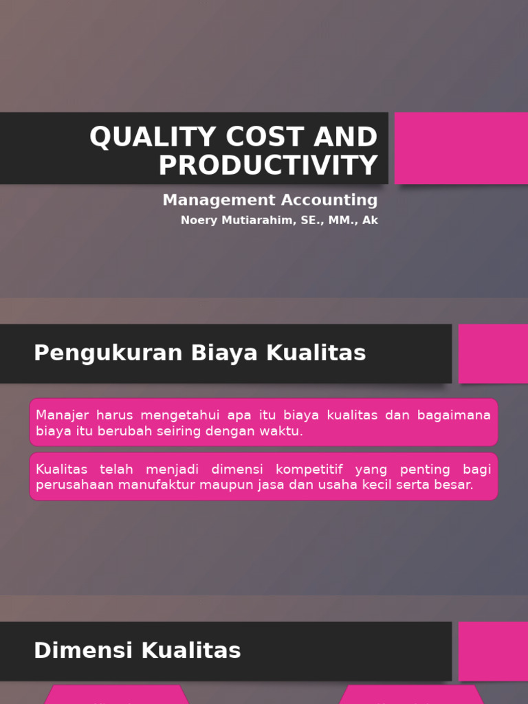 Materi-EM511-M10-Quality Cost and Productivity | PDF
