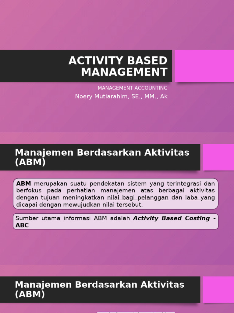 Materi EM511 M01 Activity Based Management | PDF