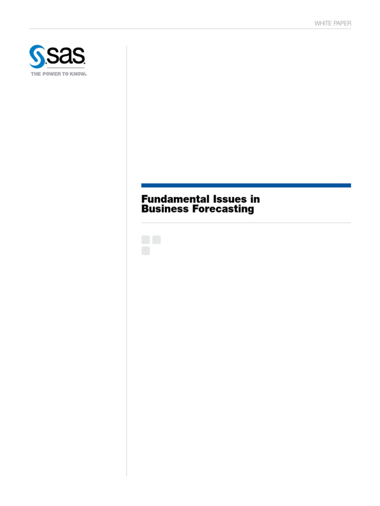 SAS White Paper - FundamentalsOFBusinessForecasting | PDF