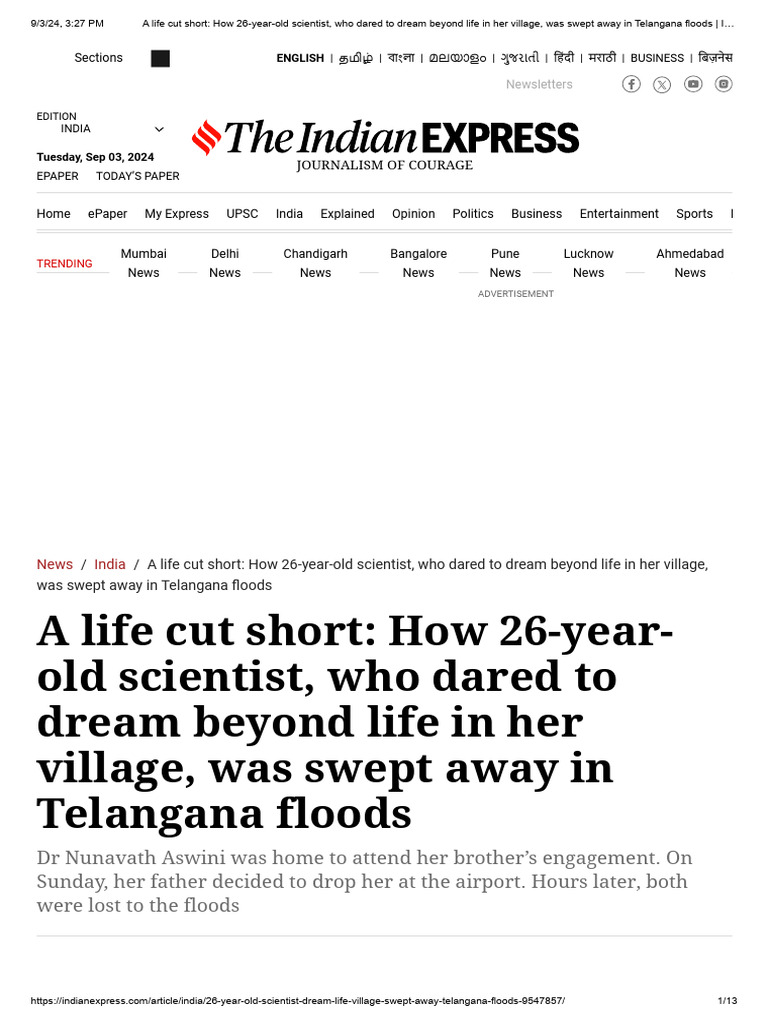 A Life Cut Short: How 26-Year-Old Scientist, Who Dared To Dream Beyond ...