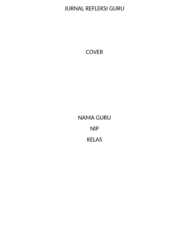 Jurnal Refleksi Guru Ikm | PDF