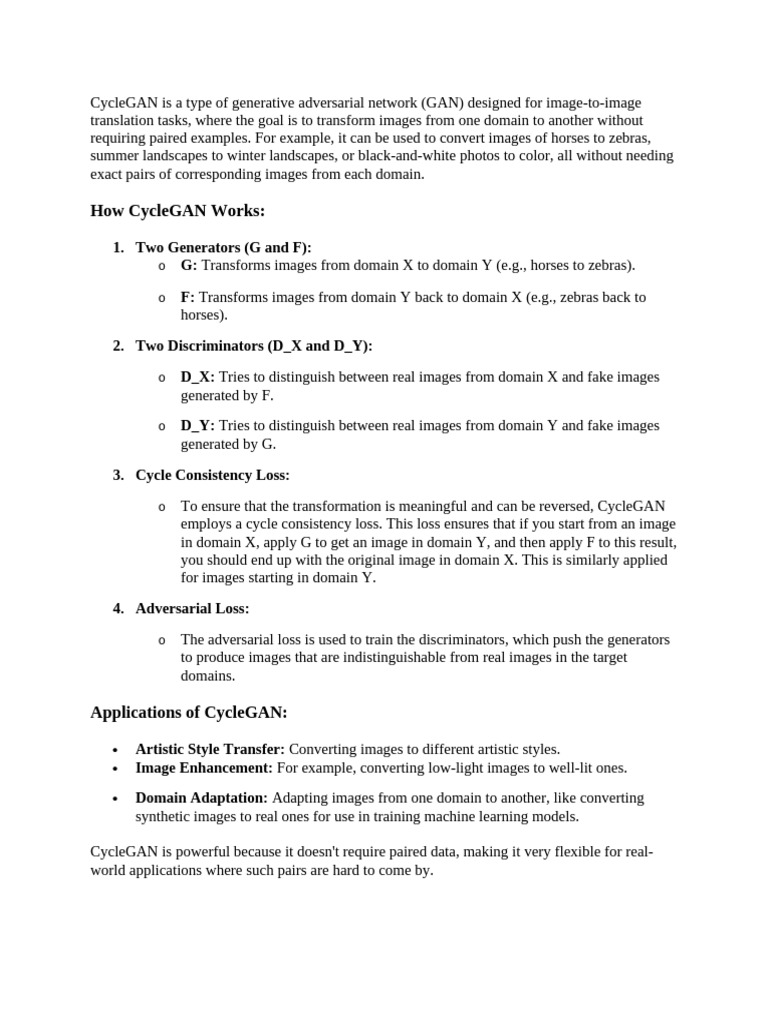 Cycle GAN | PDF