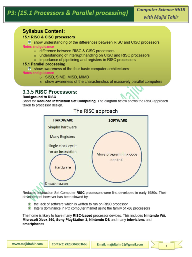 15.1 Processors & Paralell Processing (MT-L) | PDF | Central Processing ...