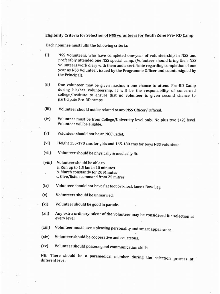 Selection Criteria | PDF