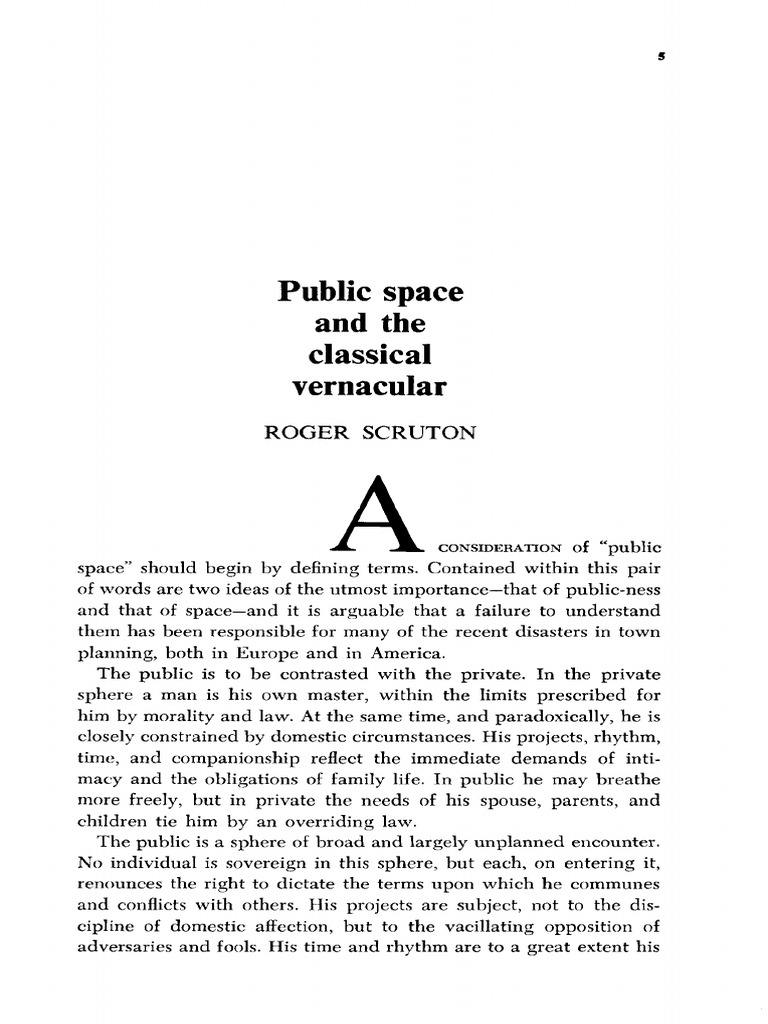 Public Space and The Classical Vernacular | PDF
