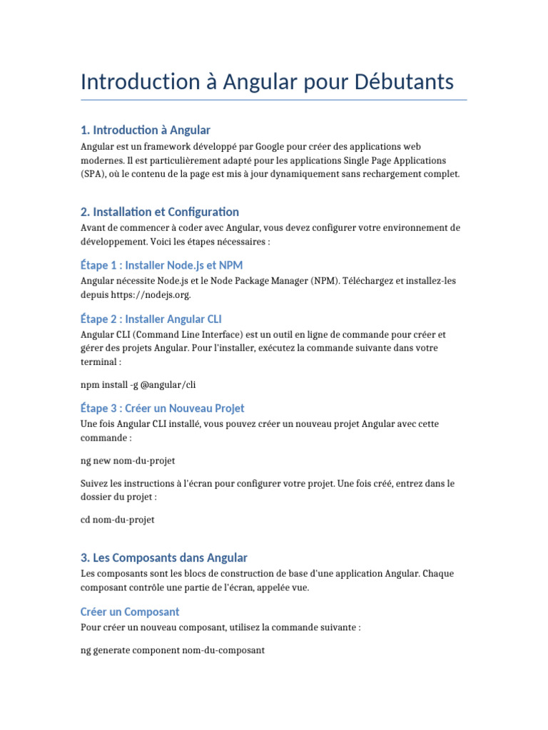 Cours Angular Pour Debutants | PDF