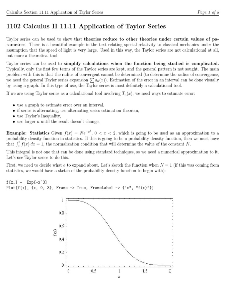 Lecture11 11ApplicationsofTaylorSeries | PDF