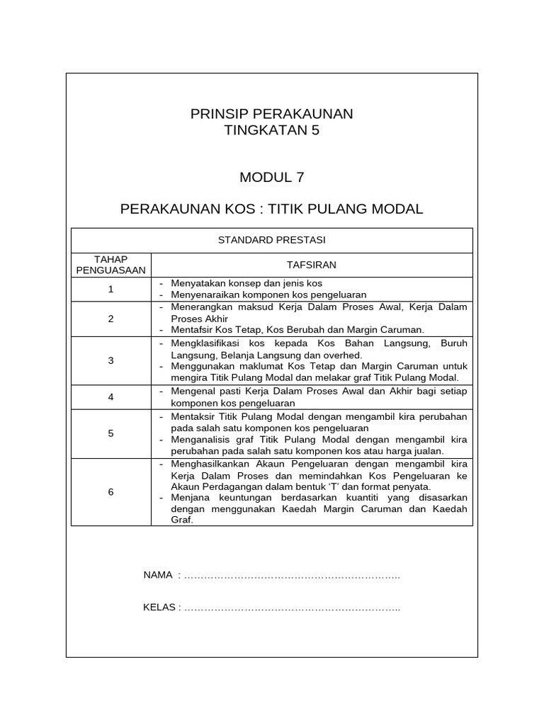 Modul 16 Analisis Titik Pulang Modal | PDF