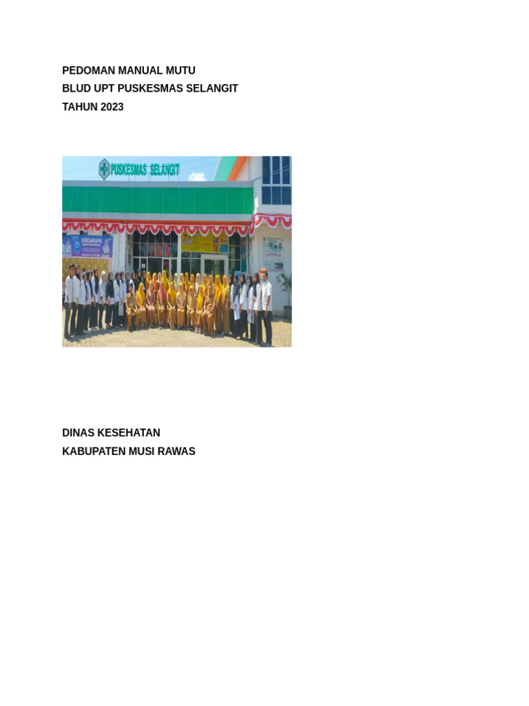 Pedoman Manual Mutu | PDF
