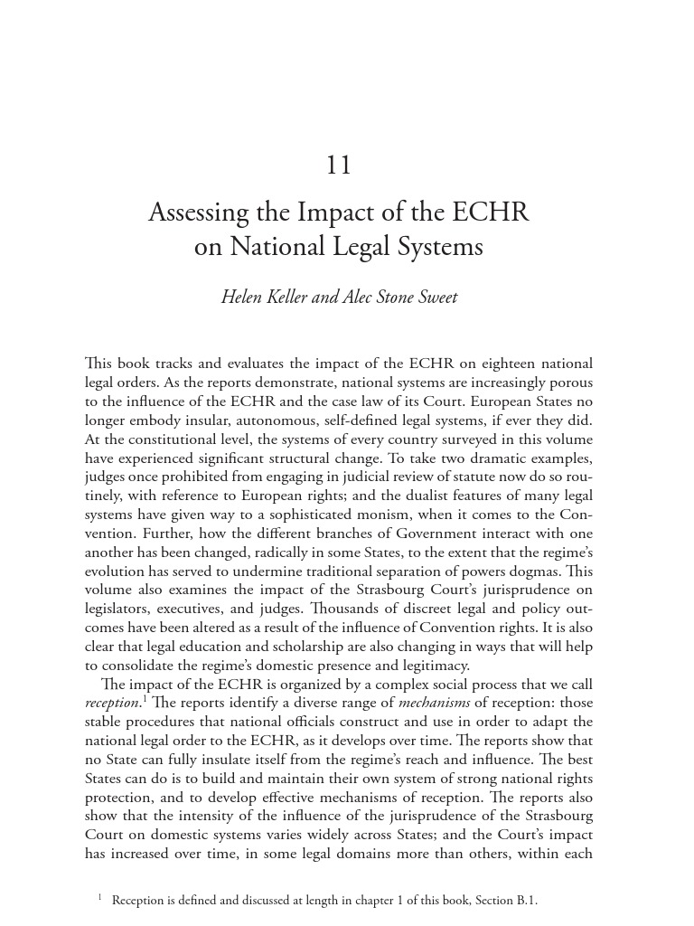 Assessing The Impact of The ECHR On National Legal Systems | PDF ...