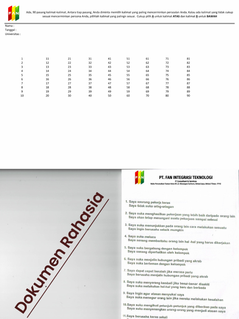 Soal Psikotest 2 | PDF