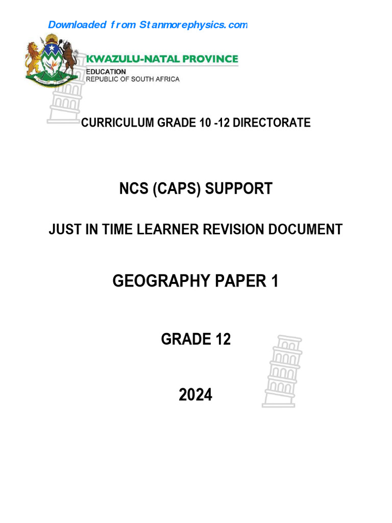 Grade 12 Geography JIT Revision 2024 | PDF | Tropical Cyclones ...