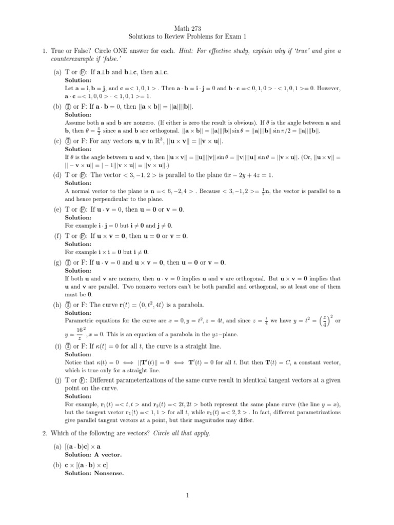 Review Exam 1 Solutions Pdf
