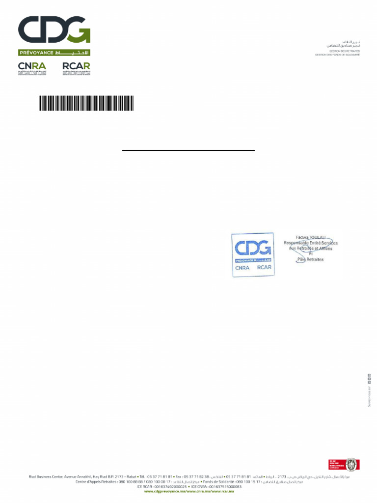 Attestation RCAR | PDF