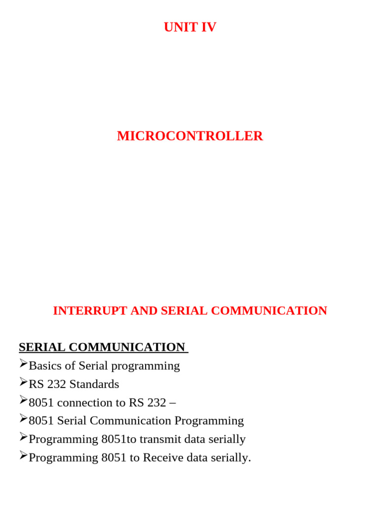 UNIT IV Microcontroller | PDF
