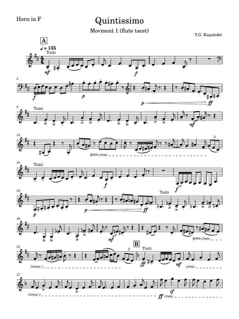 Quintissimo Mov1 Horn (In F) | PDF