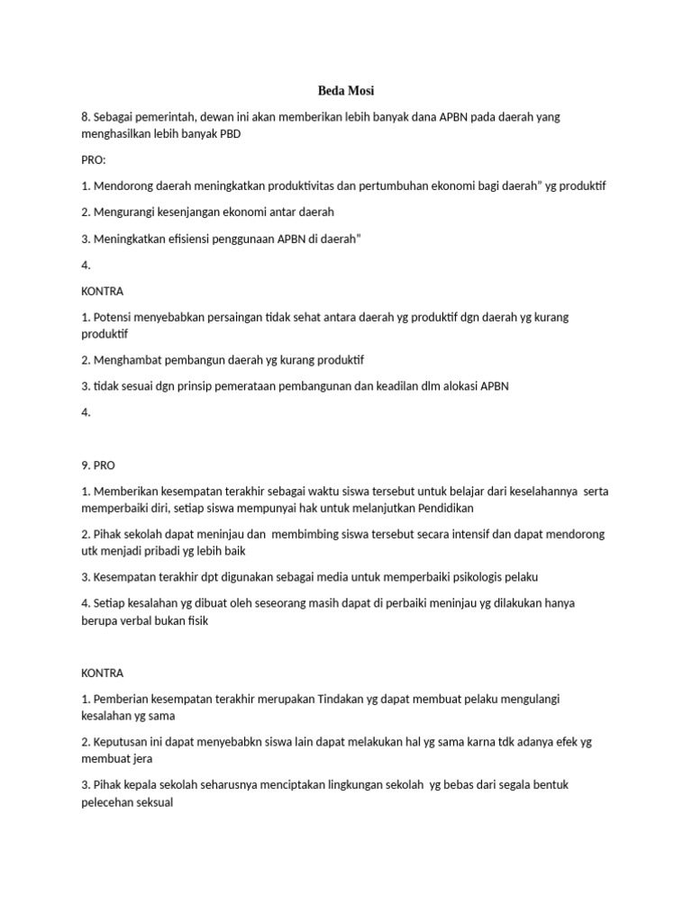 Beda Mosi KDMI | PDF