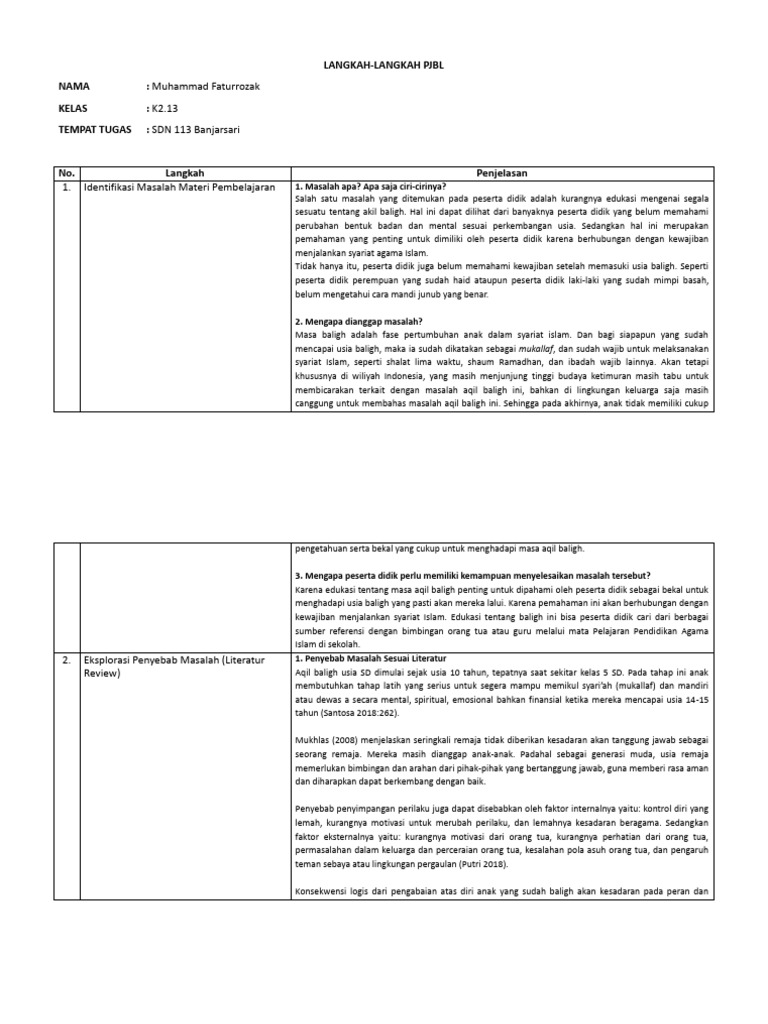 PJBL MODUL DAN LANGKAH 4 Fatur | PDF