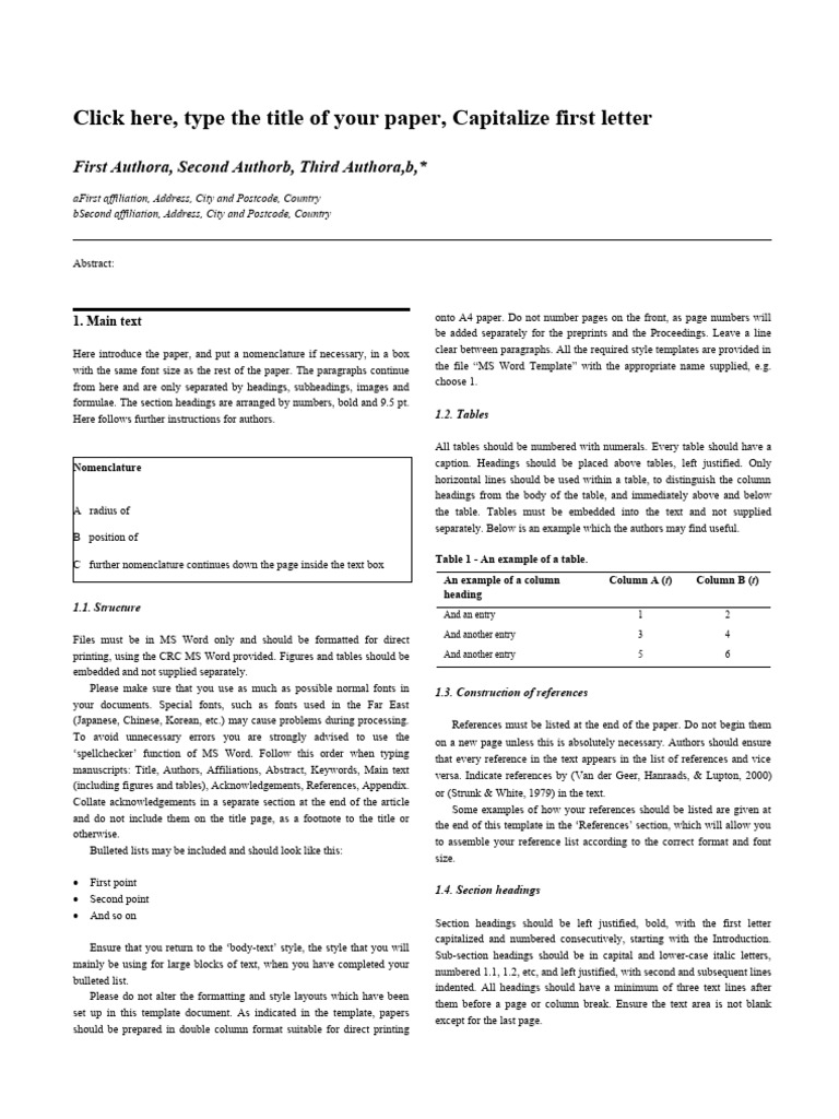 Elsevier SSRN - Word Template | PDF | Microsoft Word | Note (Typography)