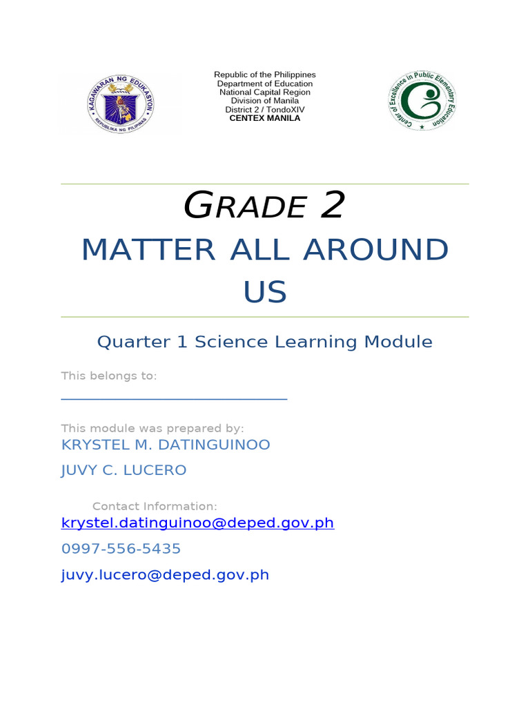 Science Module Grade2 q1 Week 3 | PDF