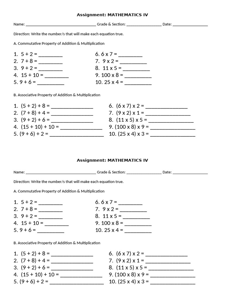 commutative & associative | PDF