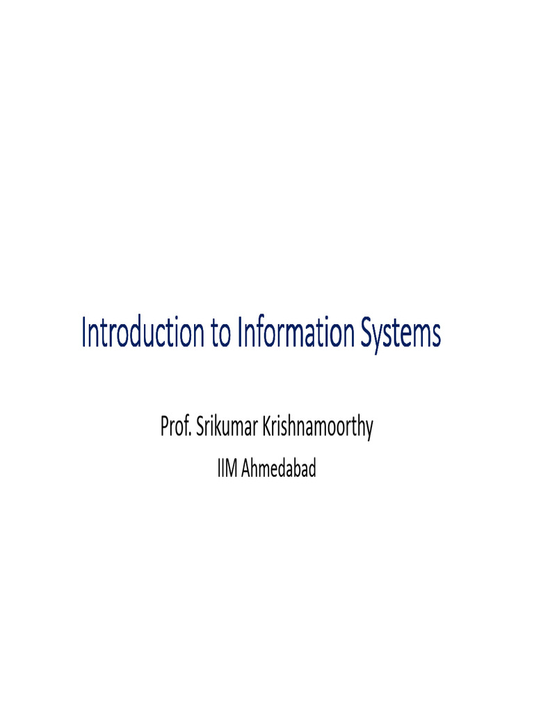 ISB - IS Introduction | PDF