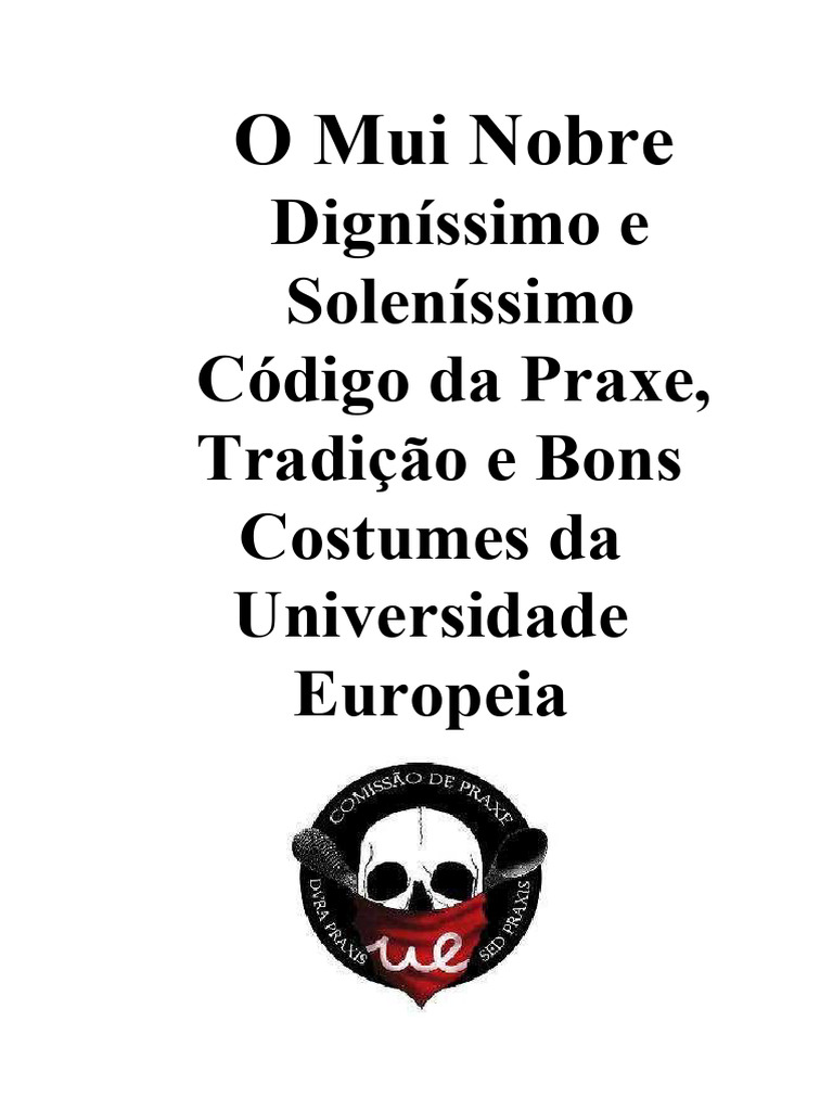 CÃ Digo de Praxe 2018 Universidade Europeia | PDF