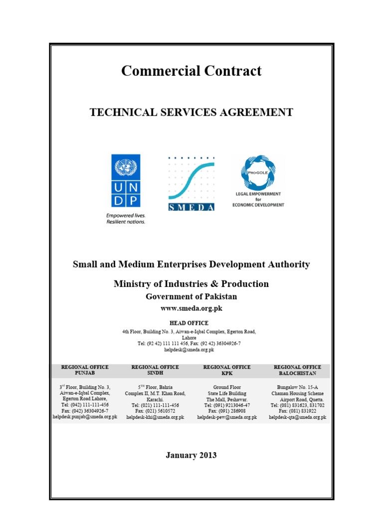 Technical Services Agreement Template | PDF | Arbitration | Business
