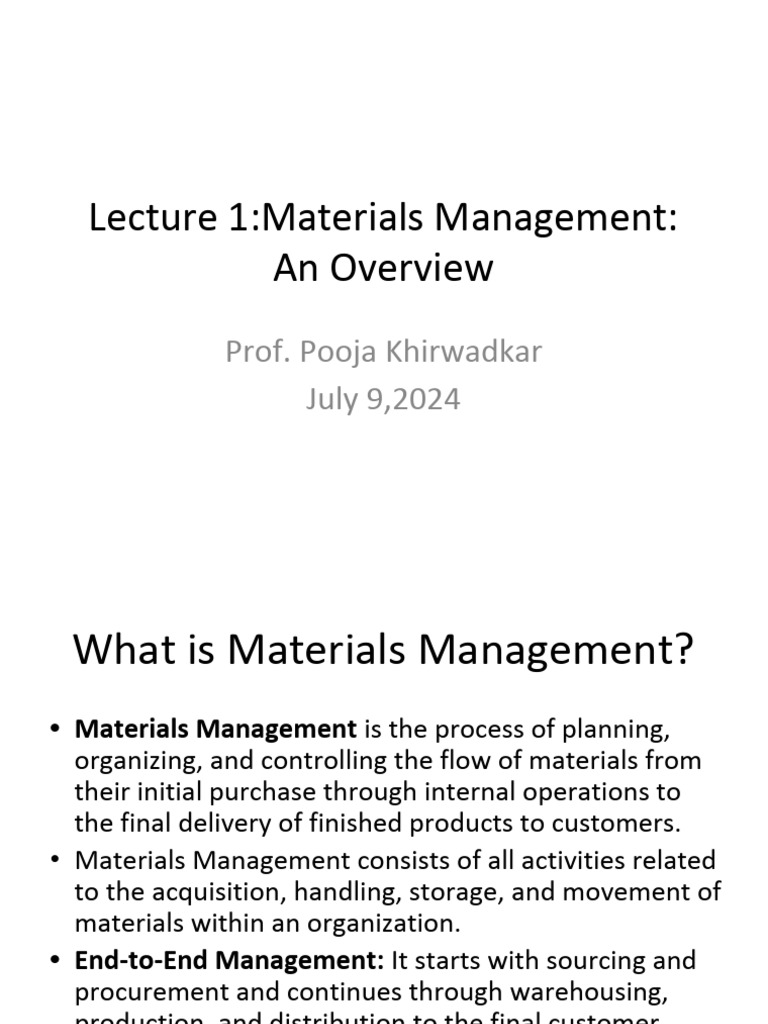 Material Management Sanika | PDF