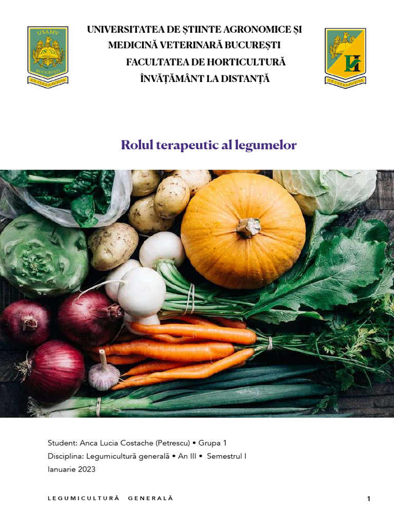 Legumicultura-Sem 1 Referat Anca Lucia Costache grupa1ID - Compressed | PDF