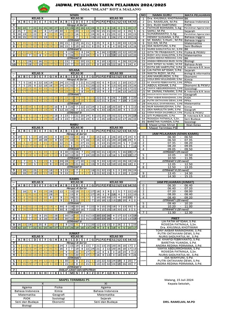 Jadwal Fix Mulai September 2024 | PDF