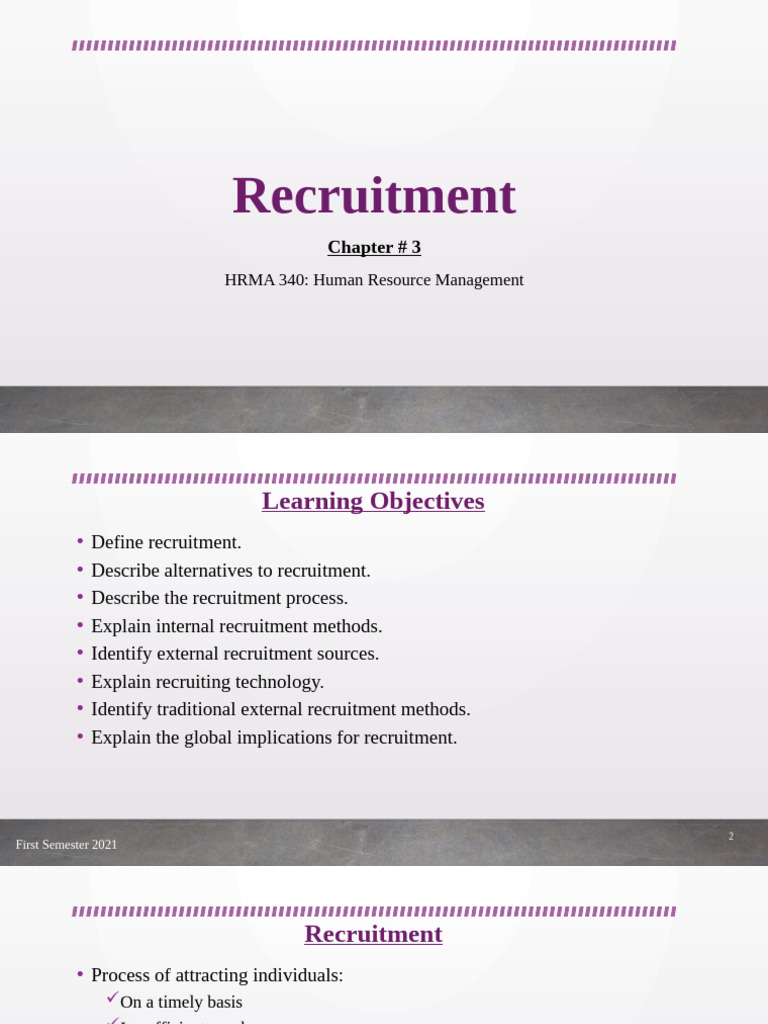 Chapter 3 Recruitment | PDF | Recruitment | Career & Growth