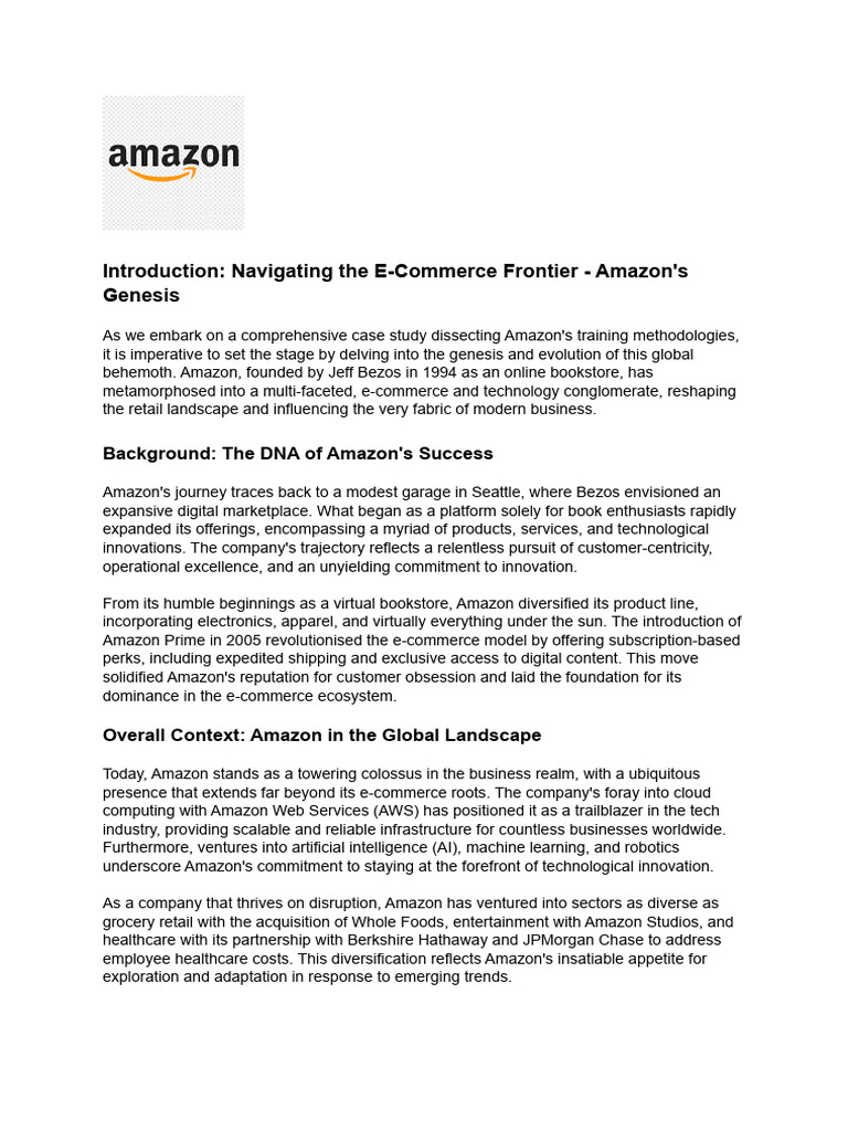 Amazon Training Methods Case Study | PDF