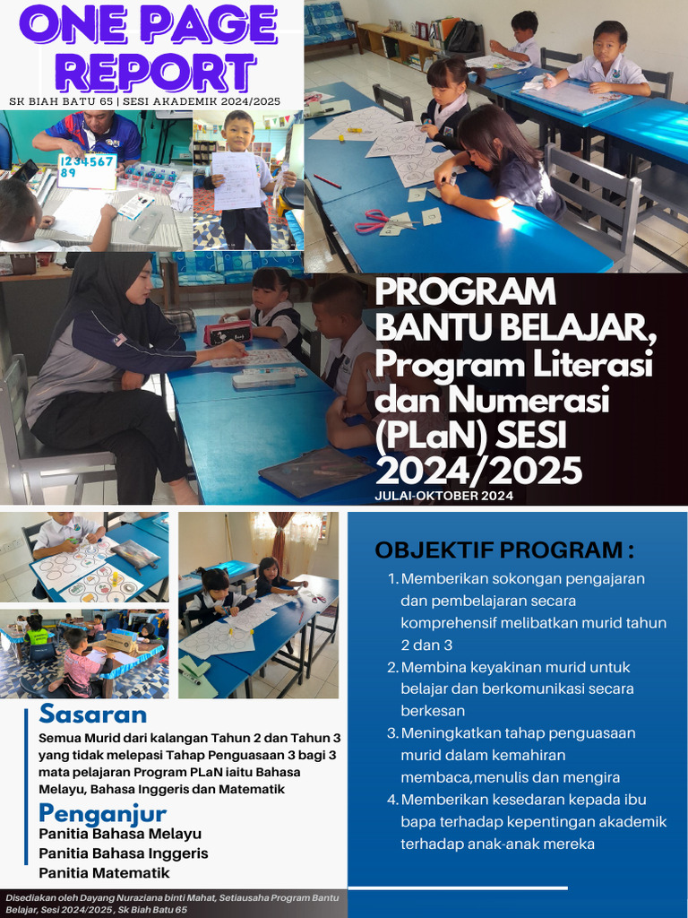 OPR PROGRAM BANTU BELAJAR PLAN 2024 | PDF