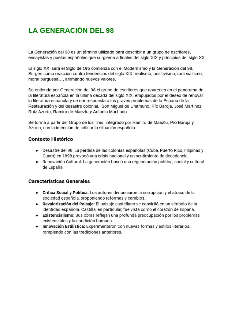 Generacion 98 | PDF