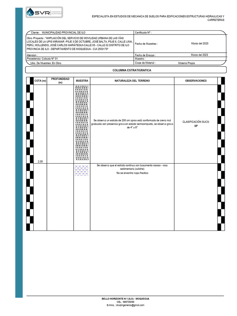 SVR Ensayos Miramar | PDF