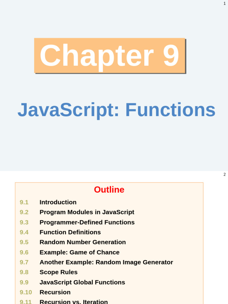 Ch9 JavaScript Functions | PDF
