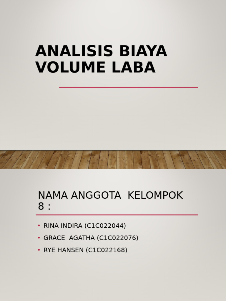 Kelompok 8 - Analisis Biaya Volume Laba | PDF