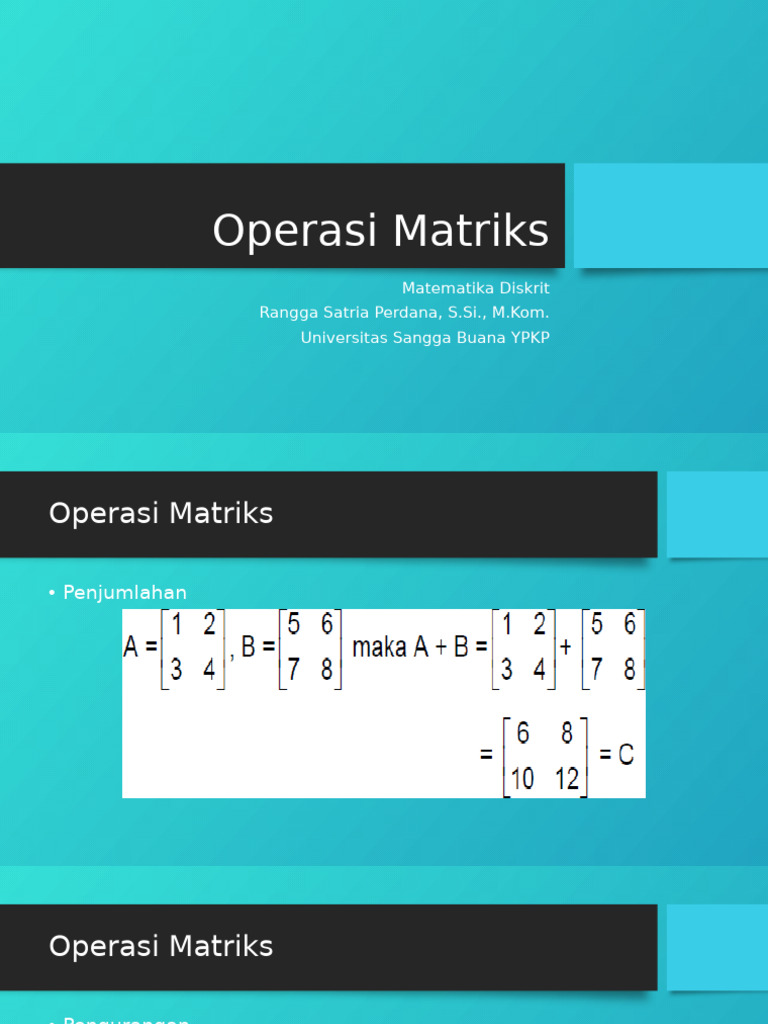 M8 - Operasi Matriks | PDF