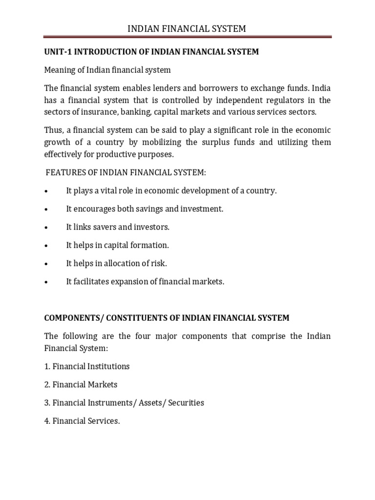 Indian financial system | PDF