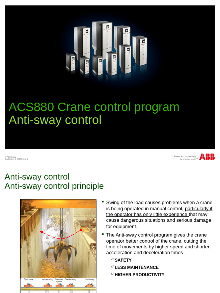 03 - ACS880 - CraneControl - TechnicalPresentation - AntiswayControl | PDF