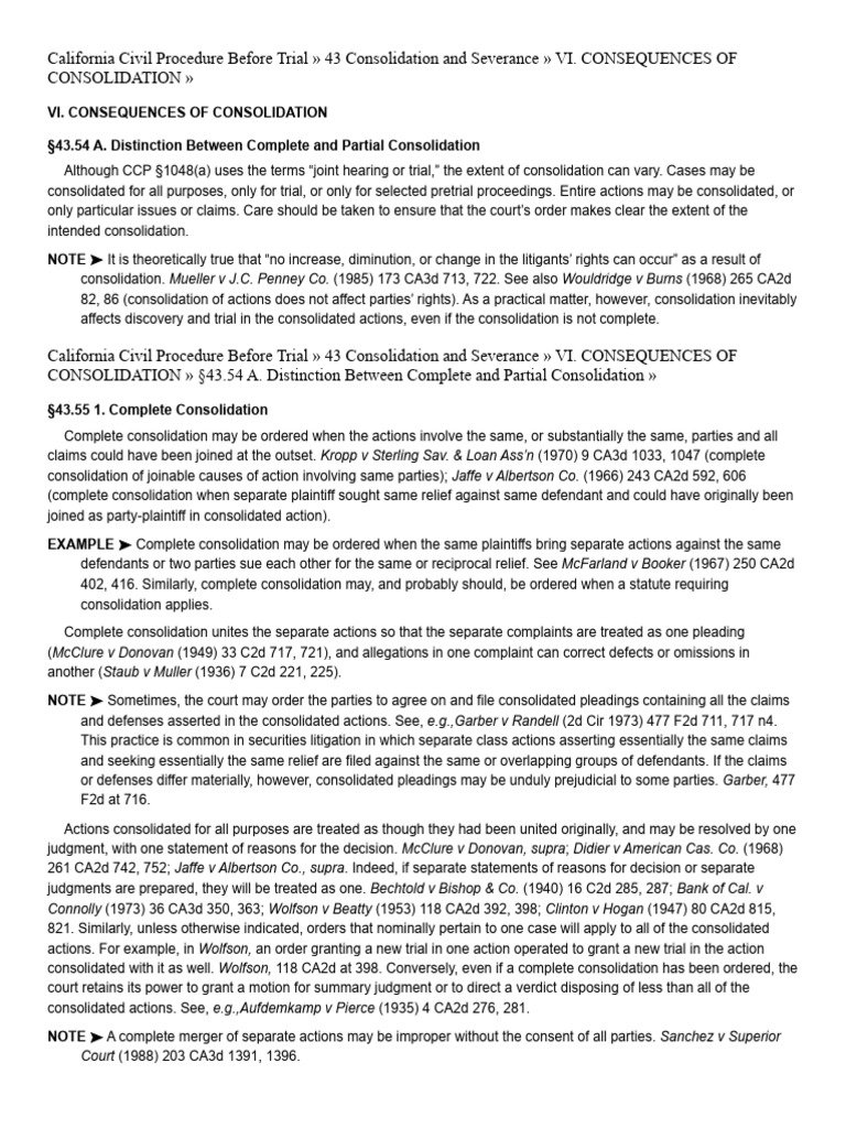 Consequences of Consolidation 2 | PDF | Lawsuit | Prejudice (Legal Term)