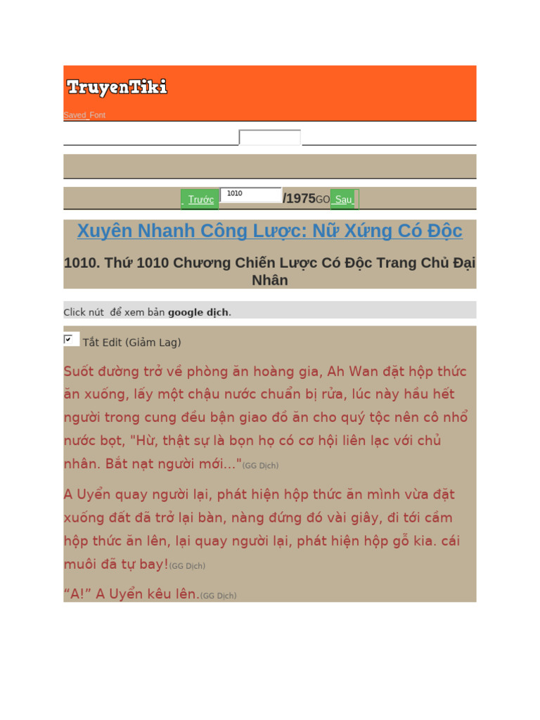 Chương 1010 - Cưa Đ Trang CH Đ I Nhân Có Đ C | PDF