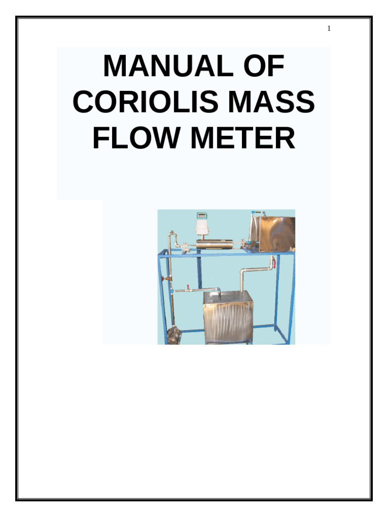 Coriolis Mass Flowmeter Manual | PDF