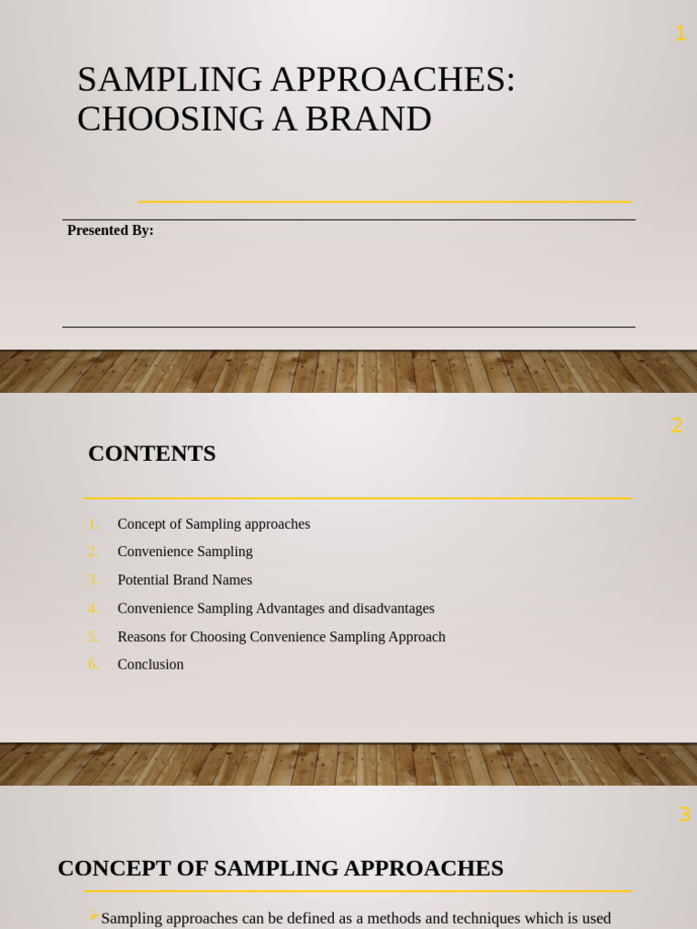 Sampling Approaches Final Pdf