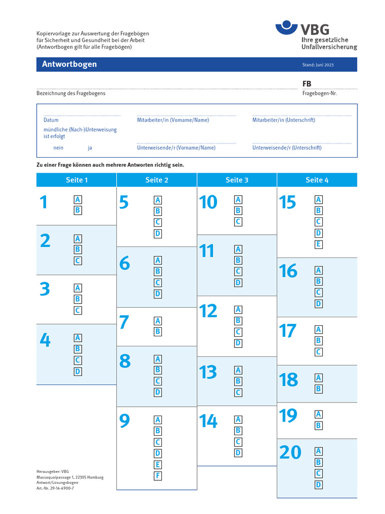 Antwortbogen | PDF