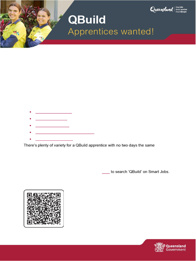 QBuild Apprentice Recrutiment Flyer | PDF