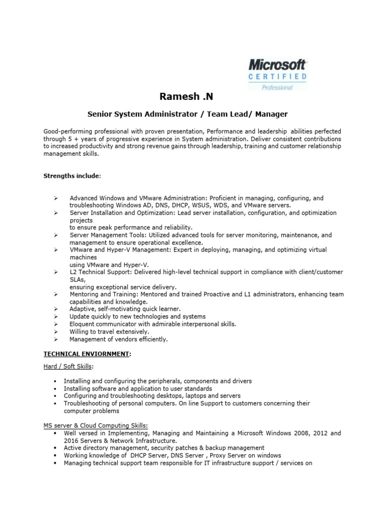 Ramesh CV Latest 1 | PDF